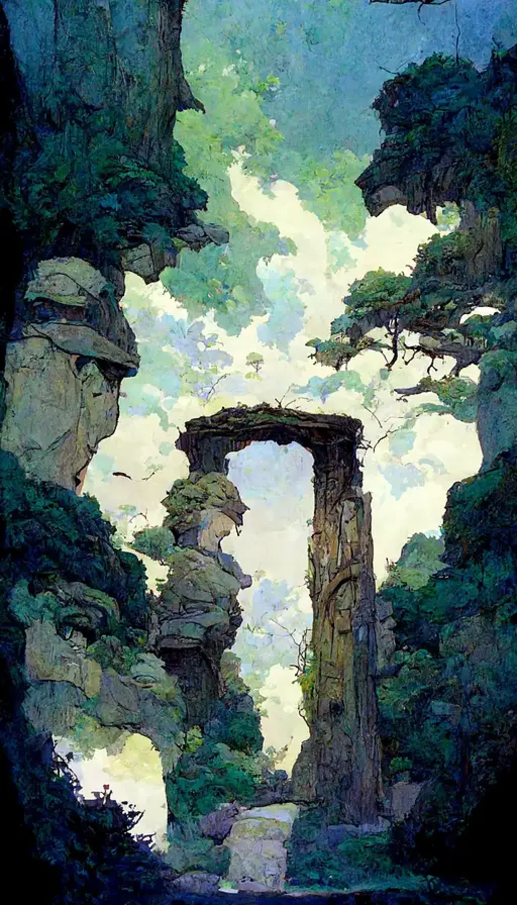 idyllic forest portal, by stud【Midjourney中国】