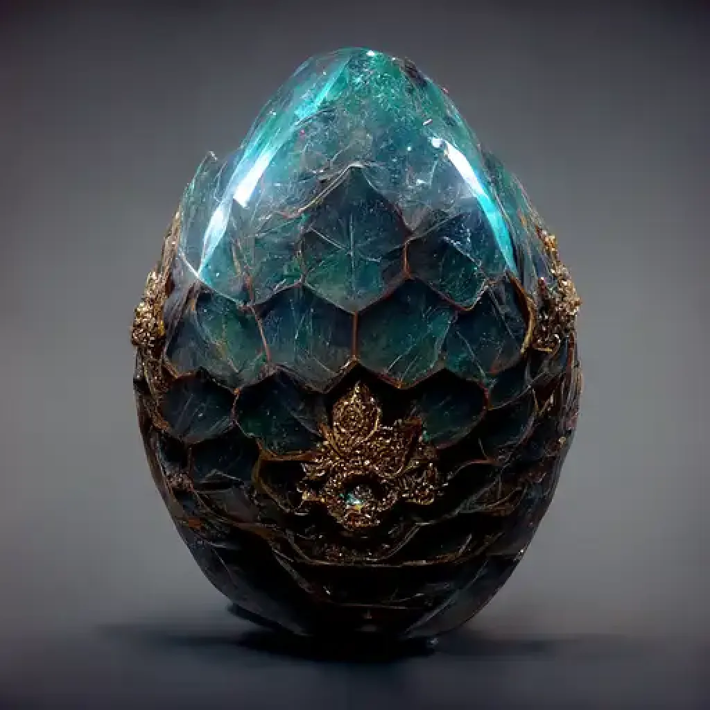 a dragon egg made of crystal, 【Midjourney中国】