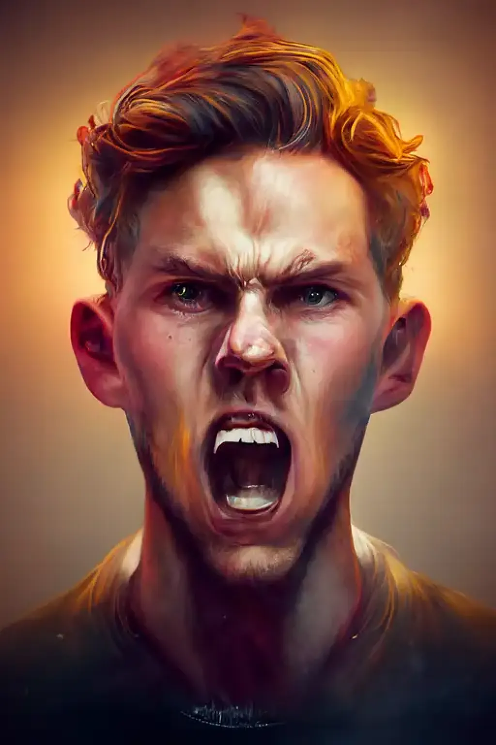 extremely angry young man, ang【Midjourney中国】