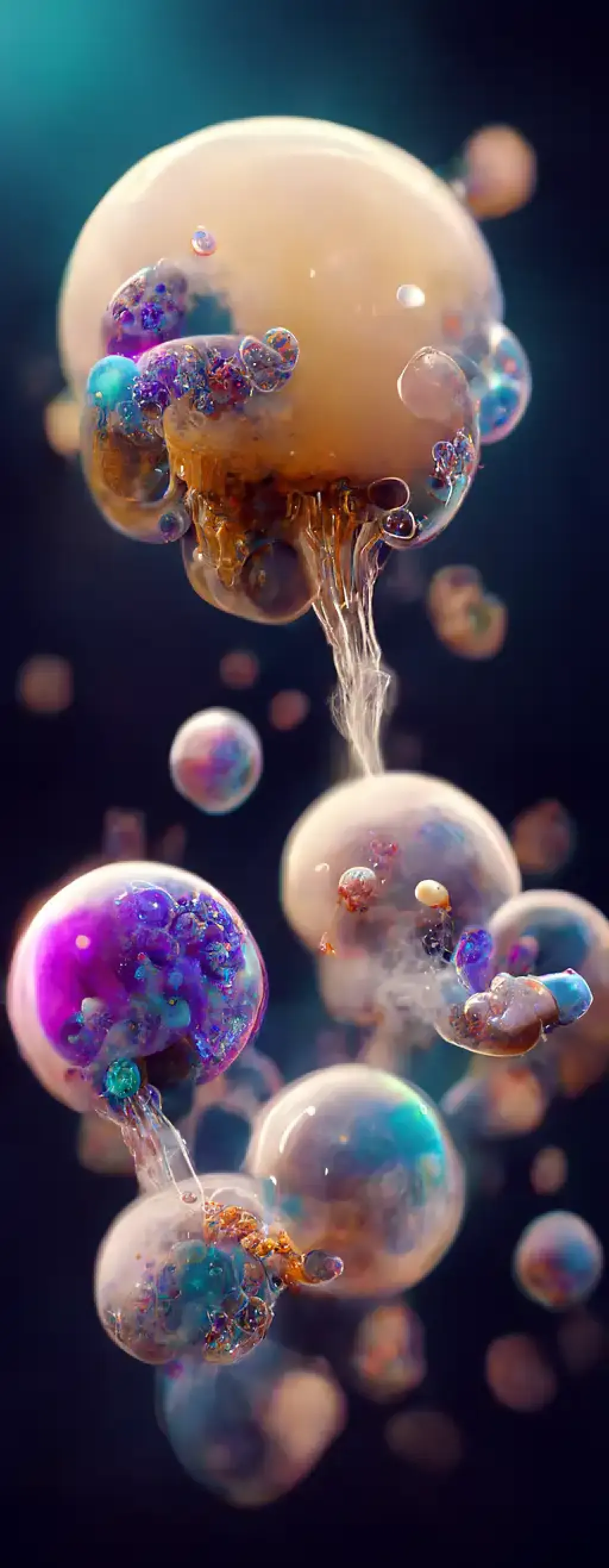 soap bubbles, complex organism【Midjourney中国】