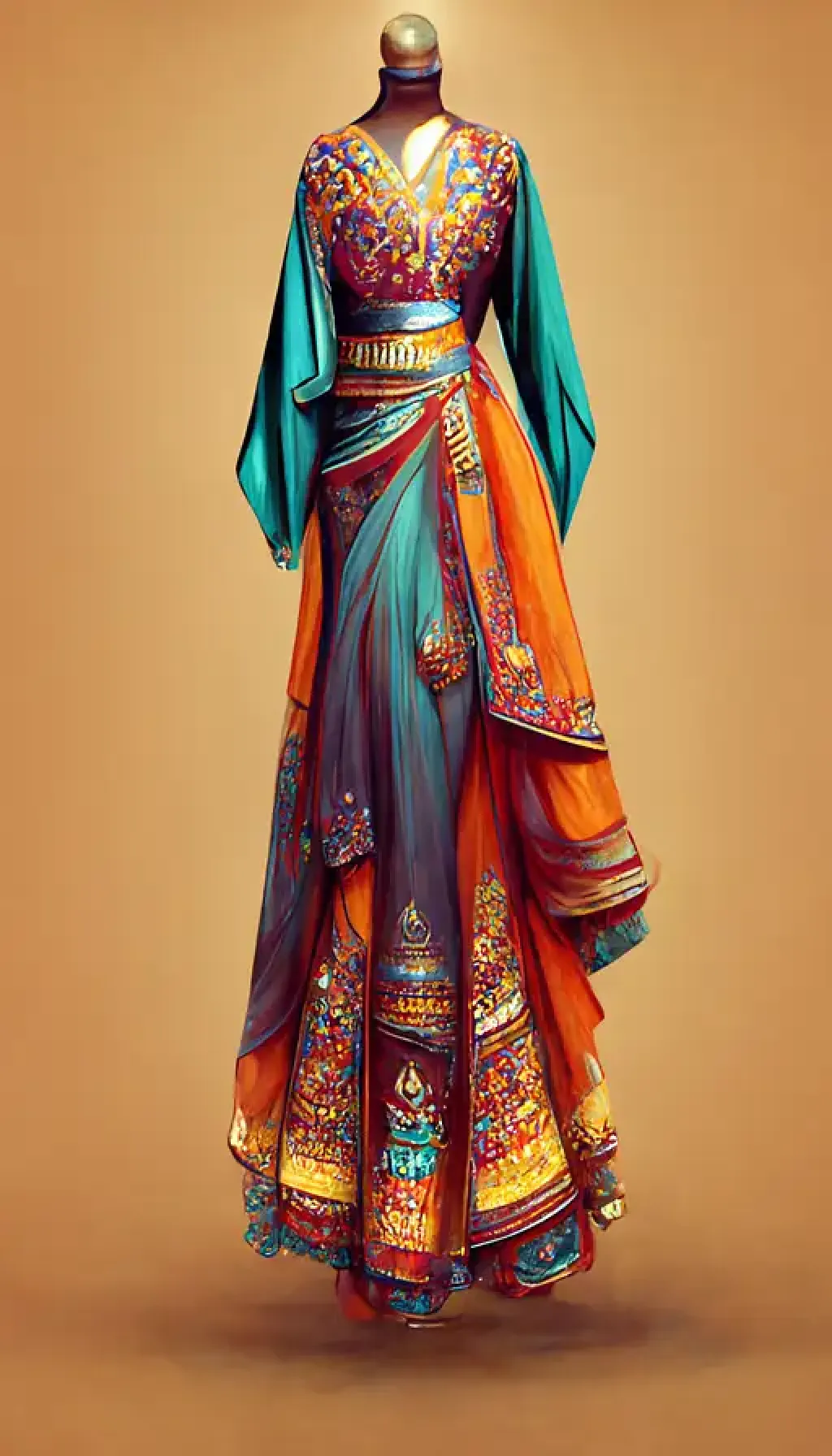 sahri dress, indian aesthetic,【Midjourney中国】
