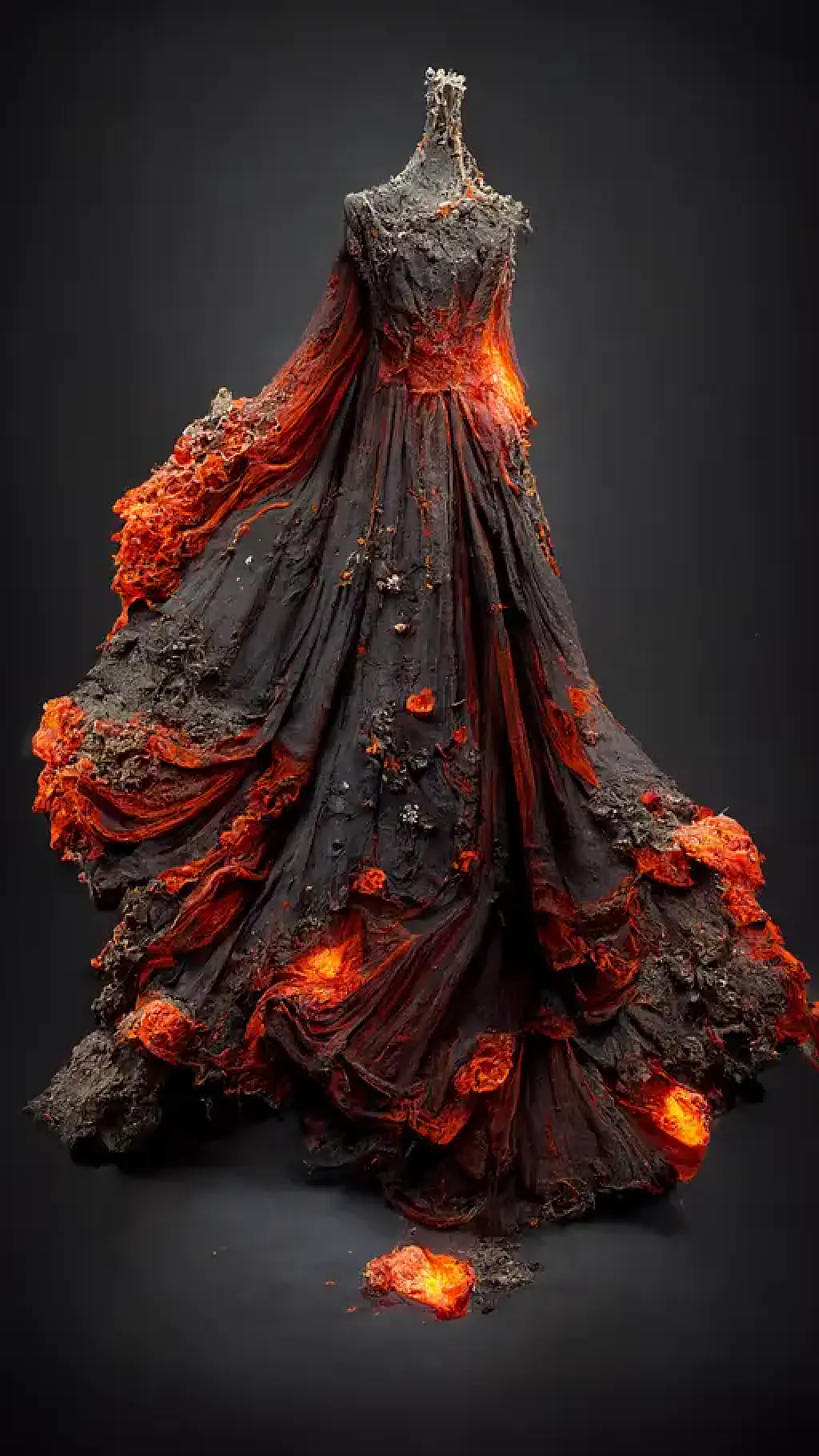 gown made out of lava, magical【Midjourney中国】