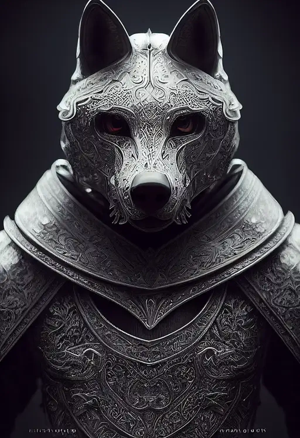 Anthropomorphic wolf knight::3【Midjourney中国】