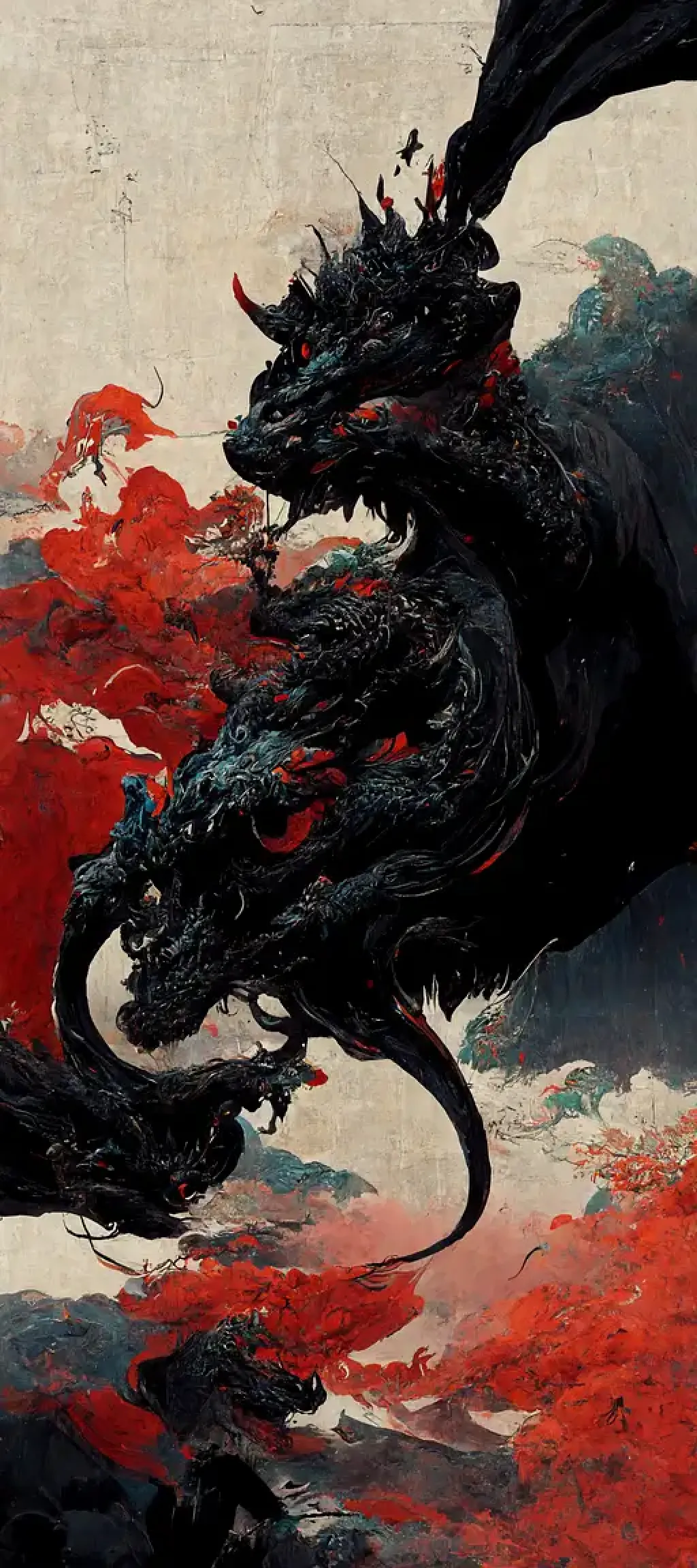 furious dragon by Katsushika H【Midjourney中国】