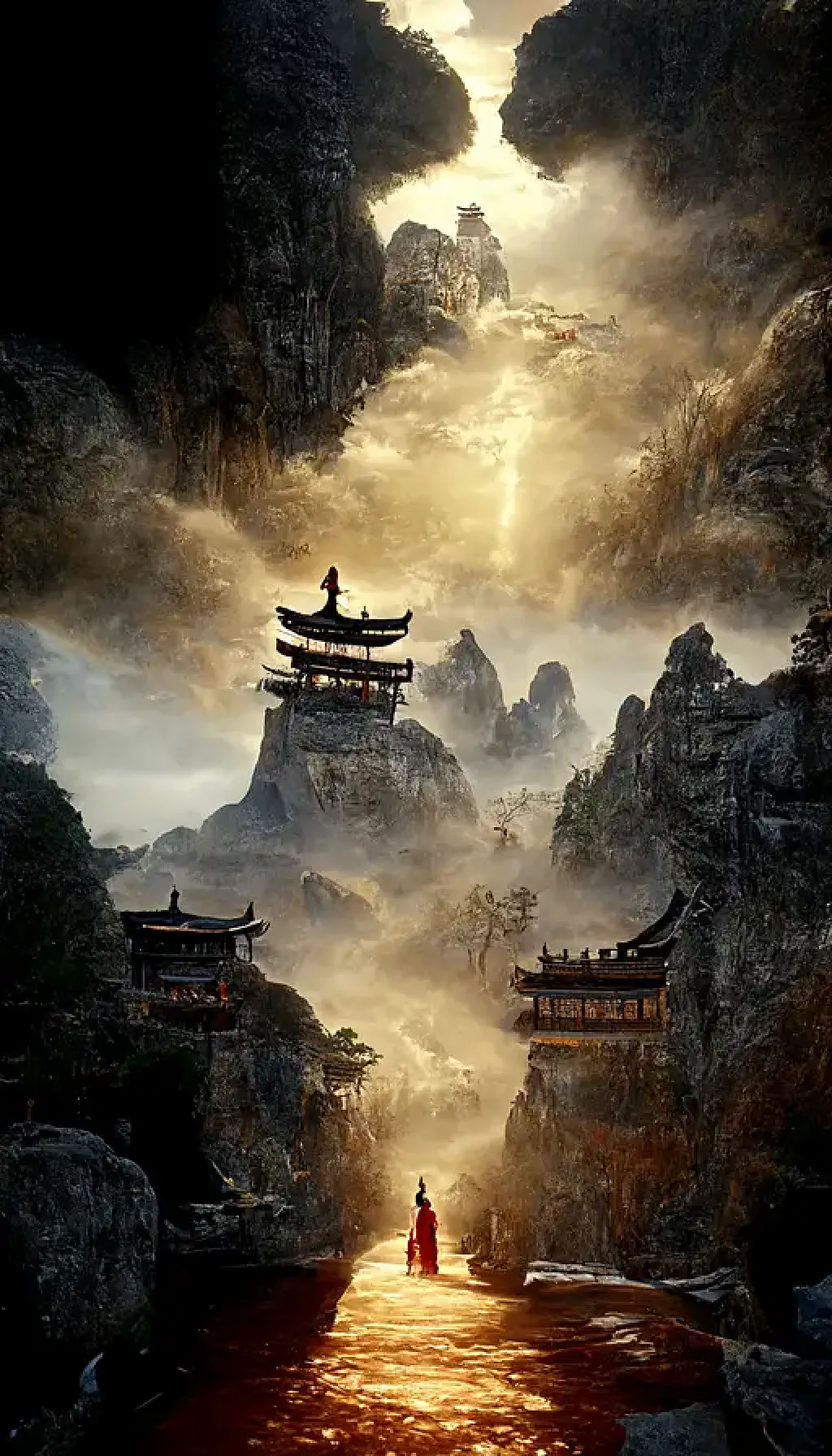 a wuxia movie poster,Kung Fu C【Midjourney中国】