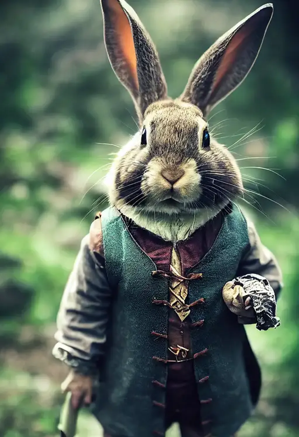 Rabbit Hobbit, standing proudl【Midjourney中国】