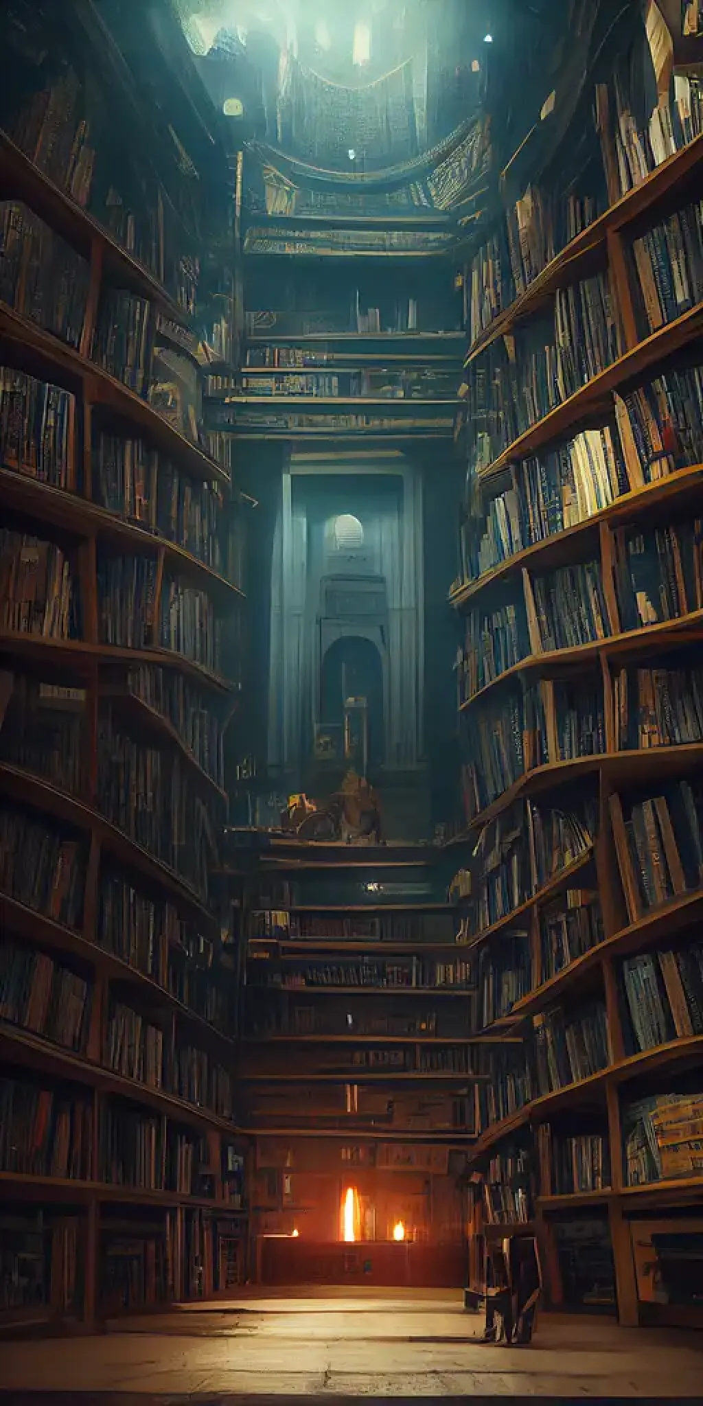 inside an impossible library, 【Midjourney中国】