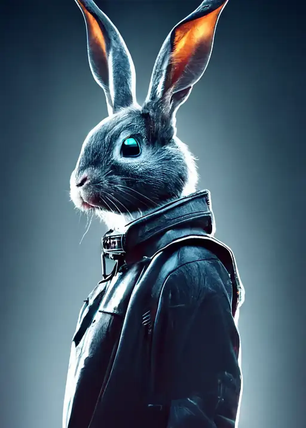 Cyborg Rabbit , Cinematic, 【Midjourney中国】