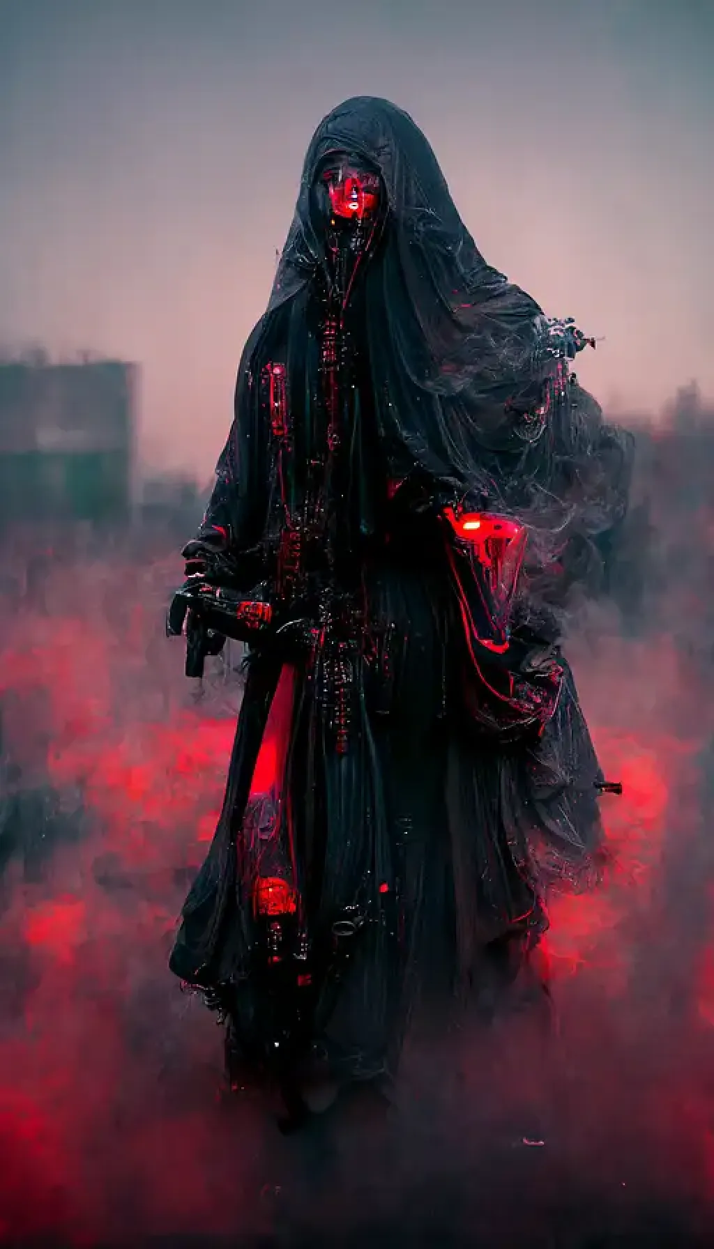 Grim reaper in cyberpunk style【Midjourney中国】