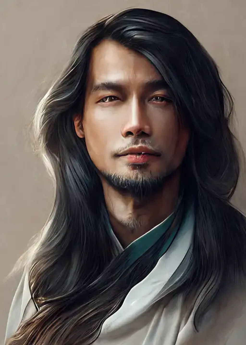 a handsome asian man portrait,【Midjourney中国】