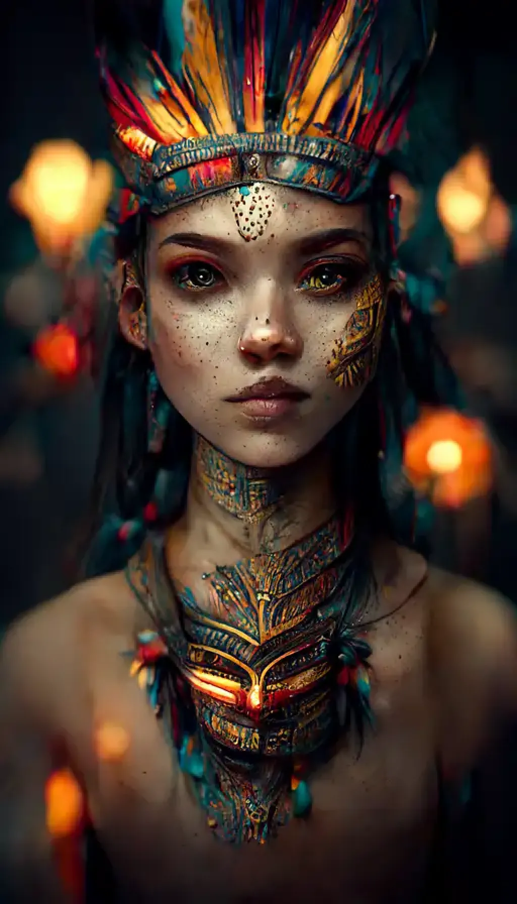 Character Design, aztec warrio【Midjourney中国】