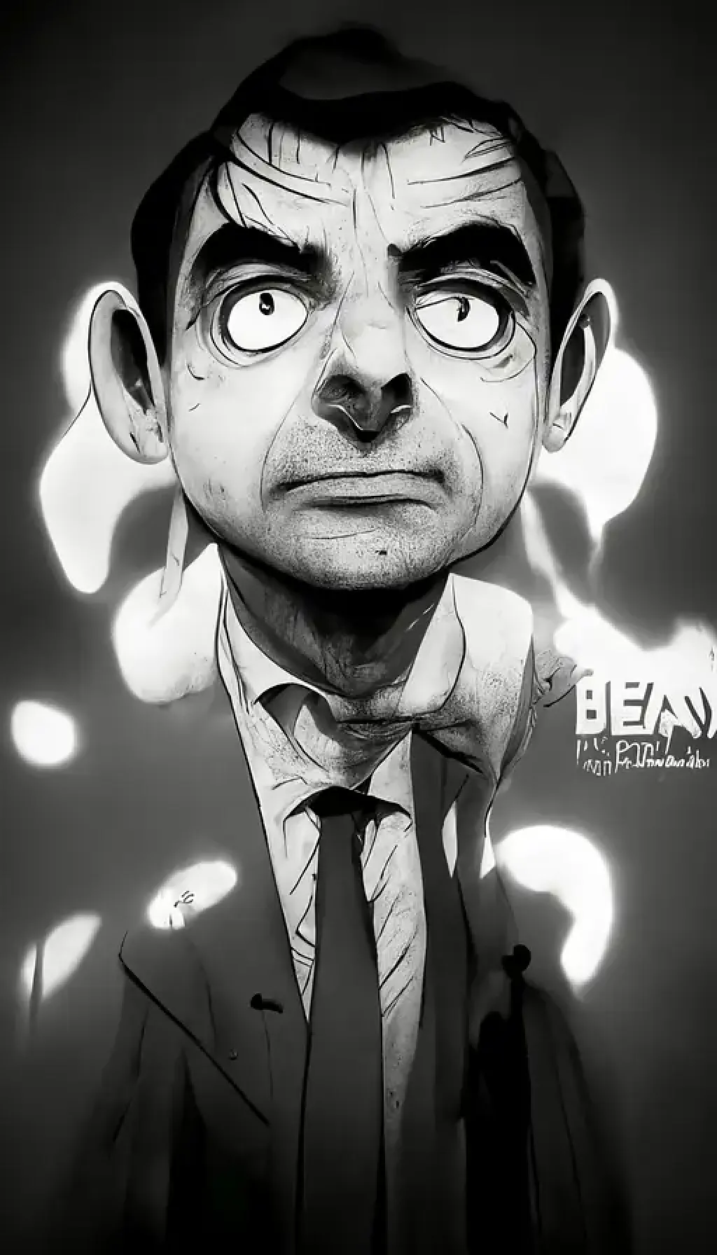 Mr bean anime ,dark atmospheri【Midjourney中国】