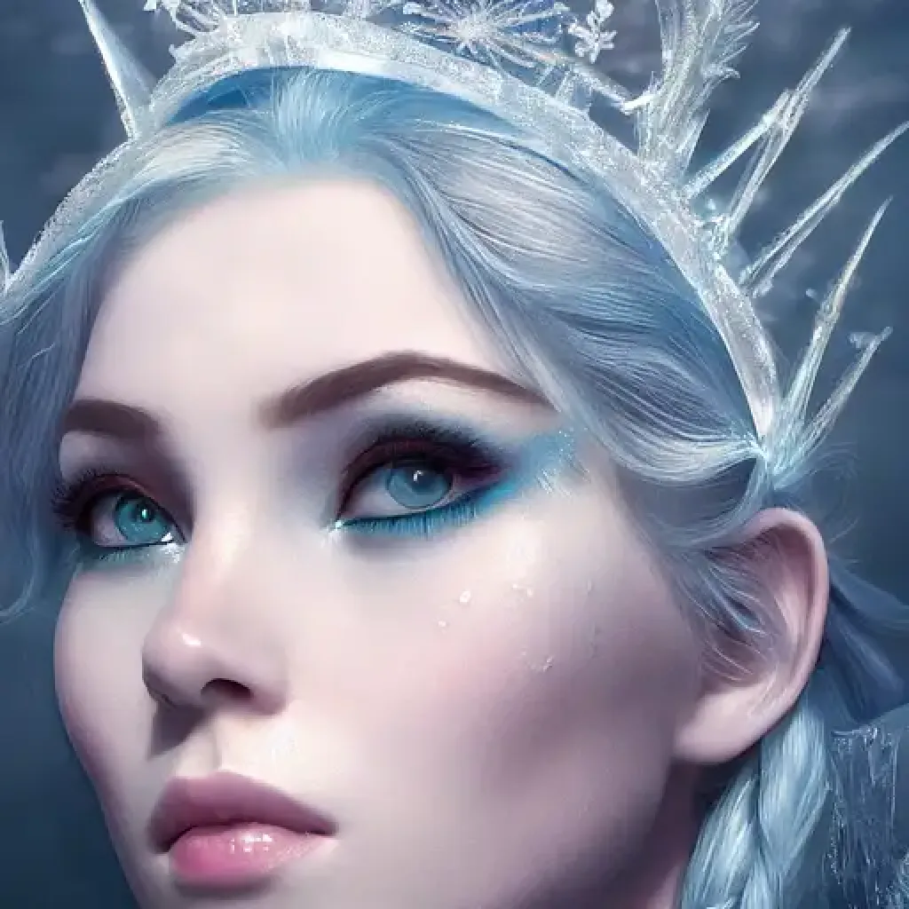 beautiful ice queen, queen of 【Midjourney中国】