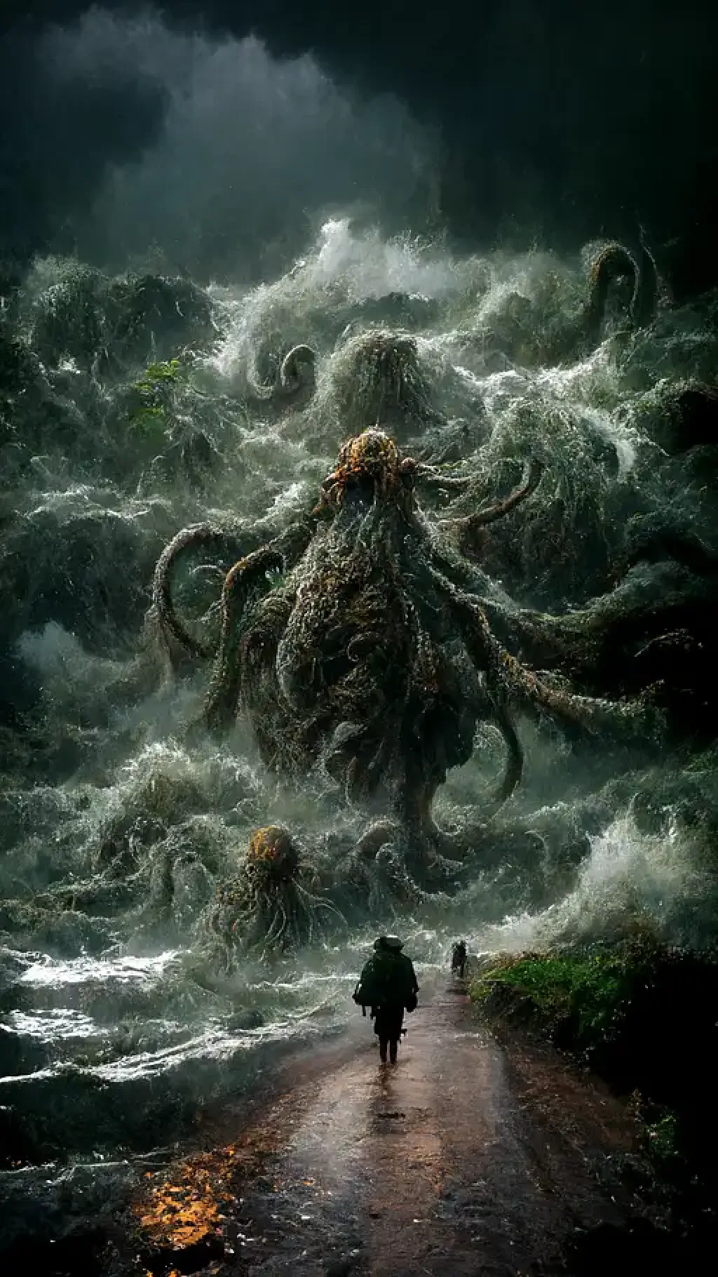 Cthulhu walking through the se【Midjourney中国】